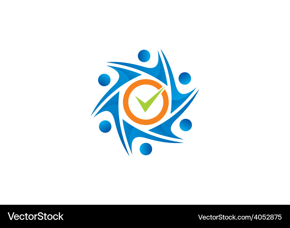 Circle people mark choice group logo Royalty Free Vector