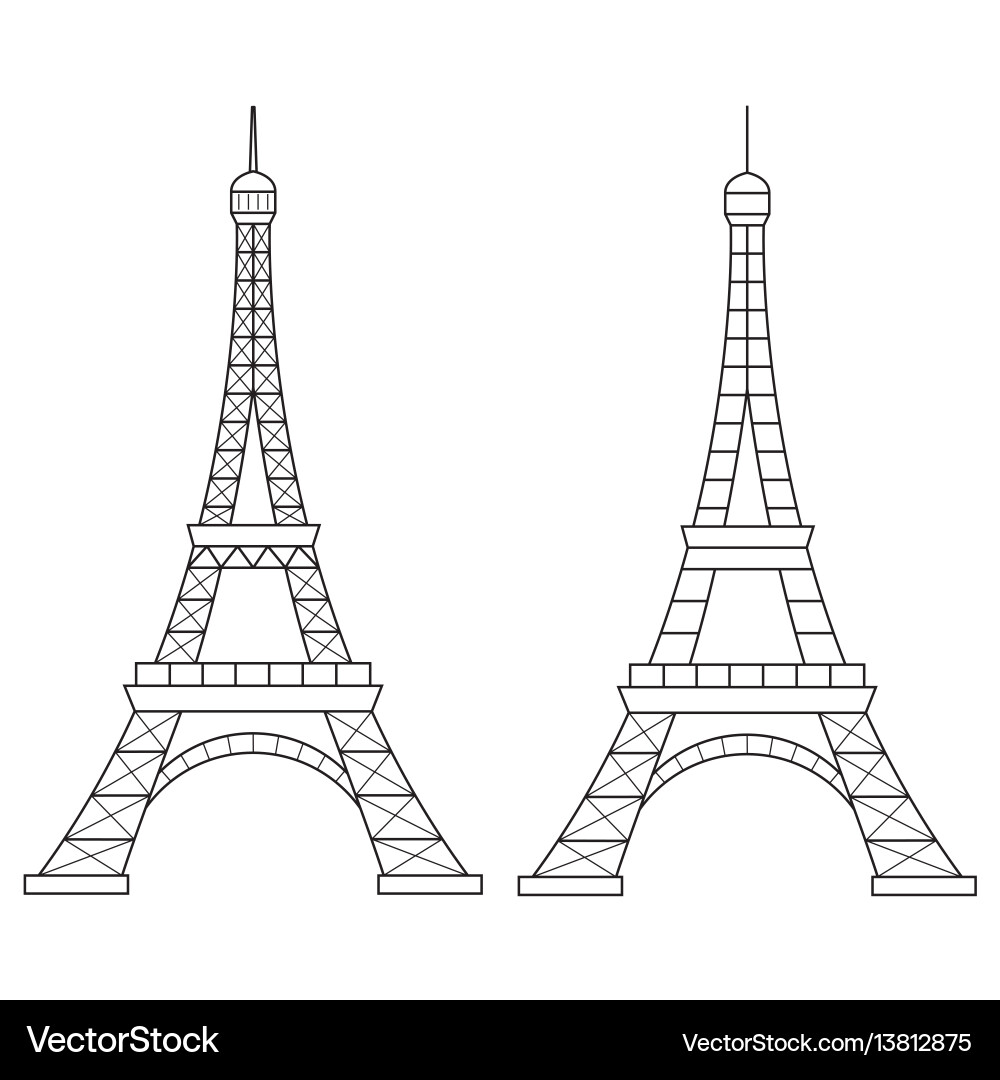 Eiffel tower line icon Royalty Free Vector Image