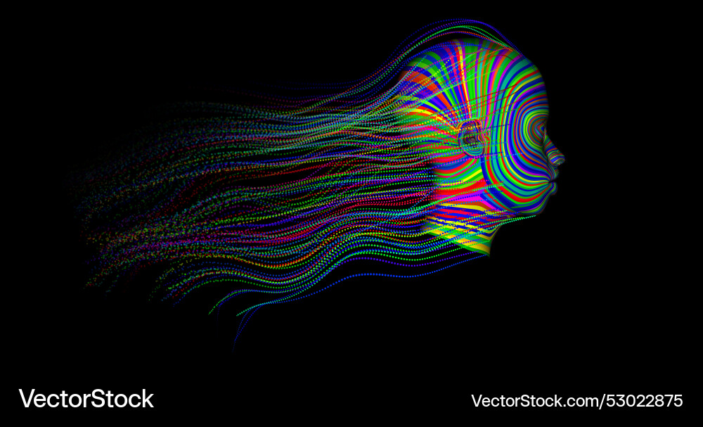 Face of color background design human profile Vector Image