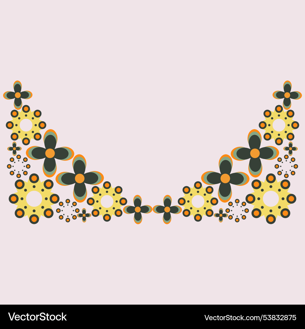 Flower petal frame border decoration Royalty Free Vector