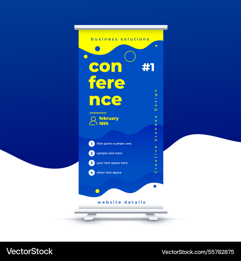 Modern pull up standee cover layout for corporate Vector Image