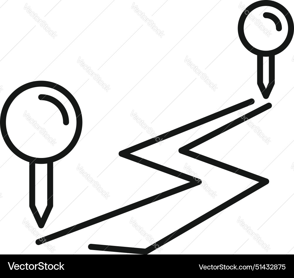 Pin and path map icon Royalty Free Vector Image