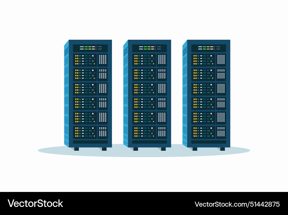 Server room isolated on white background cloud Vector Image