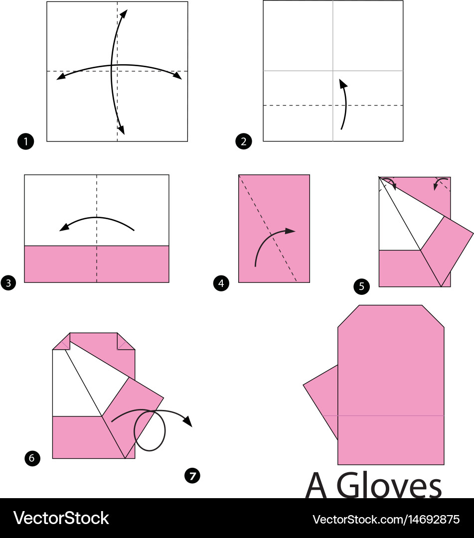 Step by instructions how to make origami Vector Image