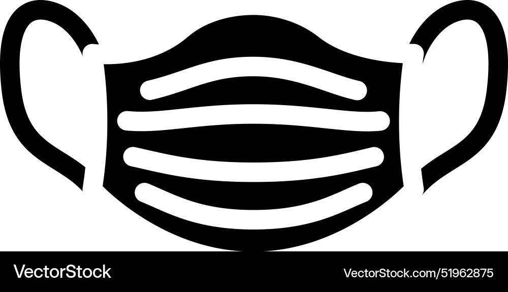 Surgical mask ppe protective equipment glyph icon Vector Image