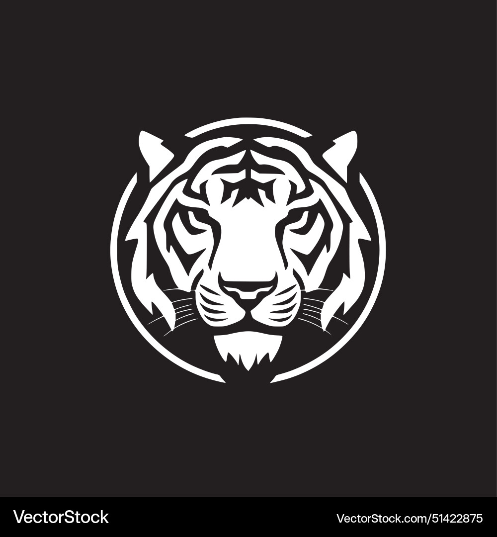 Tiger - black and white isolated icon Royalty Free Vector