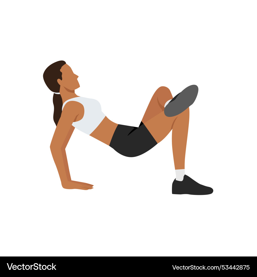 Young woman doing bridge pose and cross legs Vector Image
