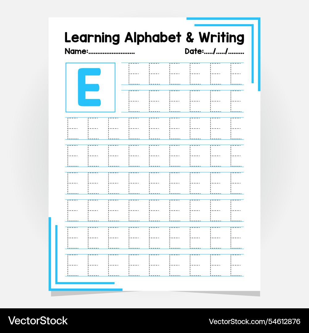 Abc alphabet tradieren Praxis Brief eworksheet Vektorbild