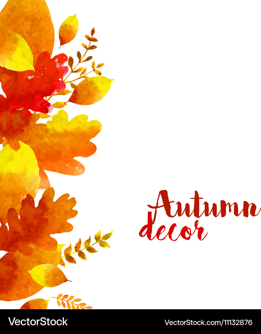 Autumn watercolor leaves Royalty Free Vector Image