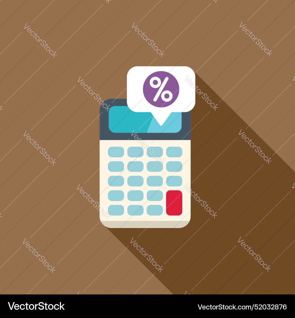 Calculator showing percentage symbol for interest Vector Image
