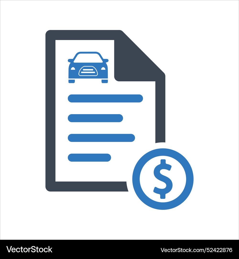 Car insurance icon bill Royalty Free Vector Image