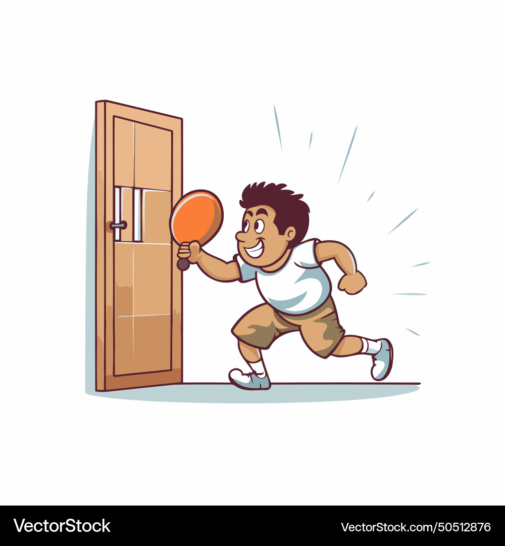 Cartoon man playing table tennis in style Vector Image