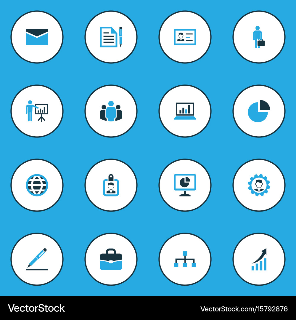 Colorful Analytics Icons Royalty Free Vector Image