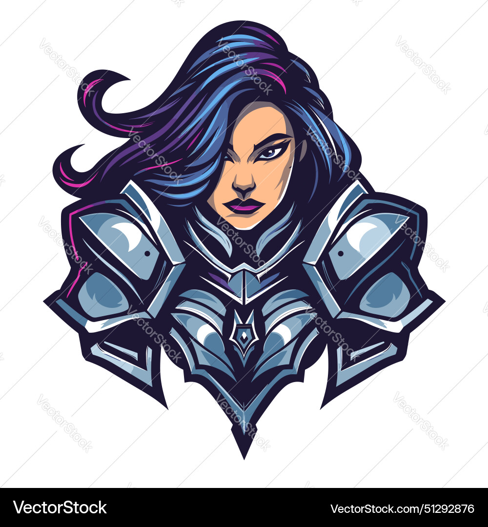 Cyber Warrior Logo - Female Warrior Royalty Free Vector