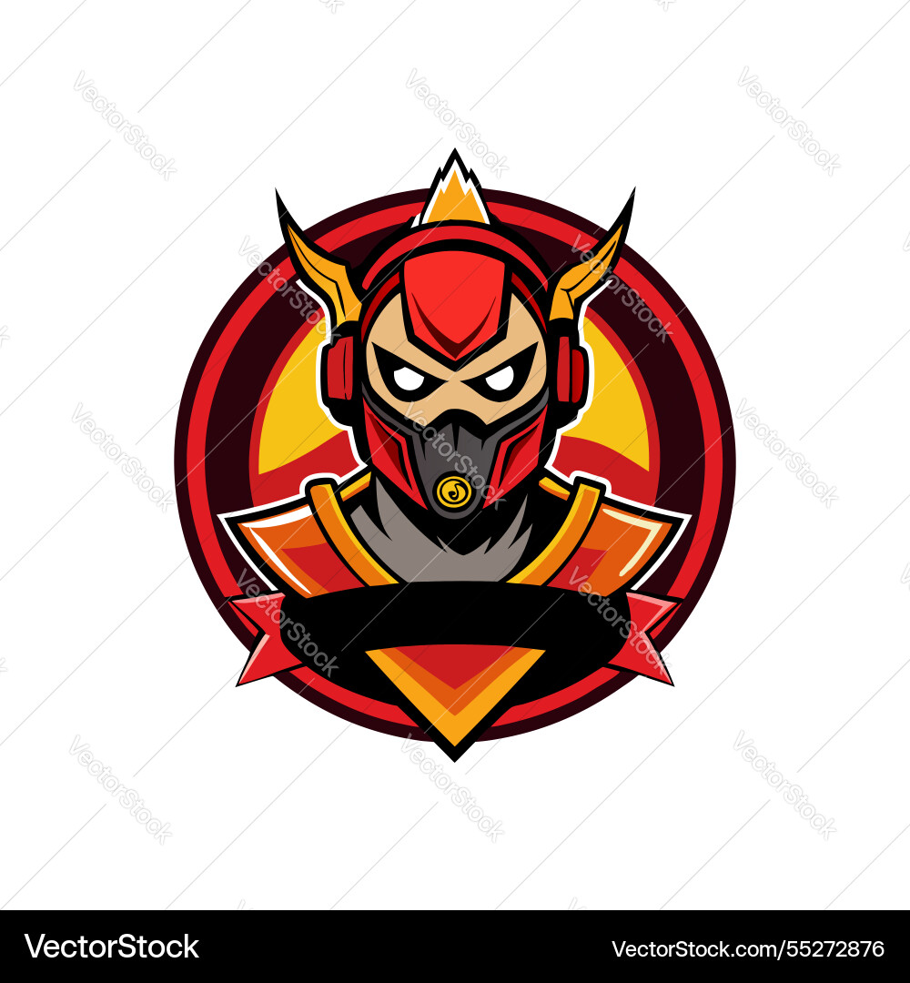 Elite gaming mascot logo in round emblem Vector Image