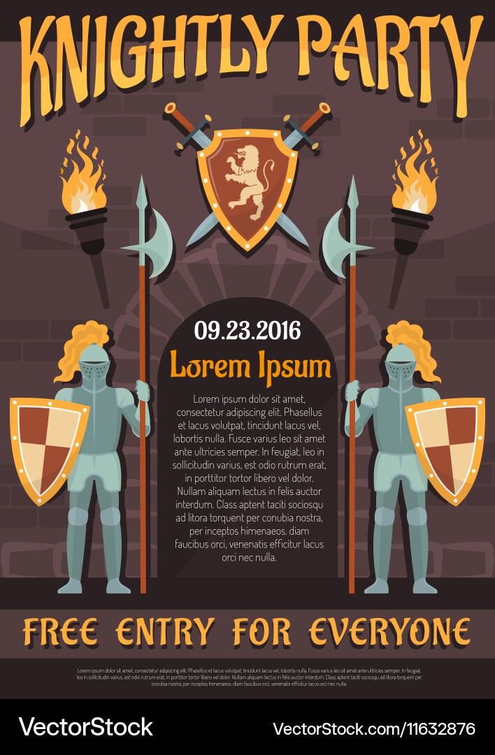 Heraldischer Ritterposter Lizenzfreies Vektorbild