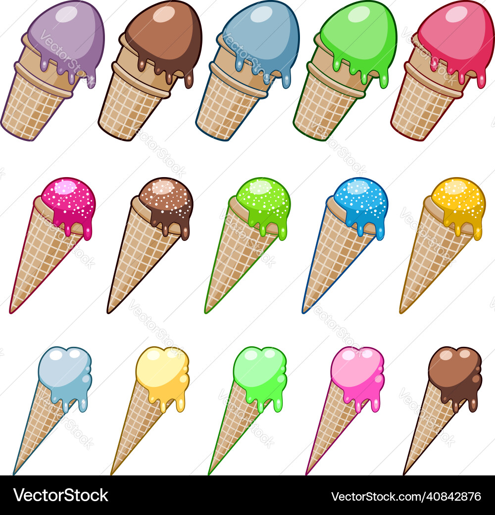 Ice cream set Royalty Free Vector Image - VectorStock