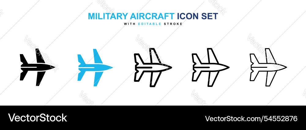 Military aircraft icon Royalty Free Vector Image