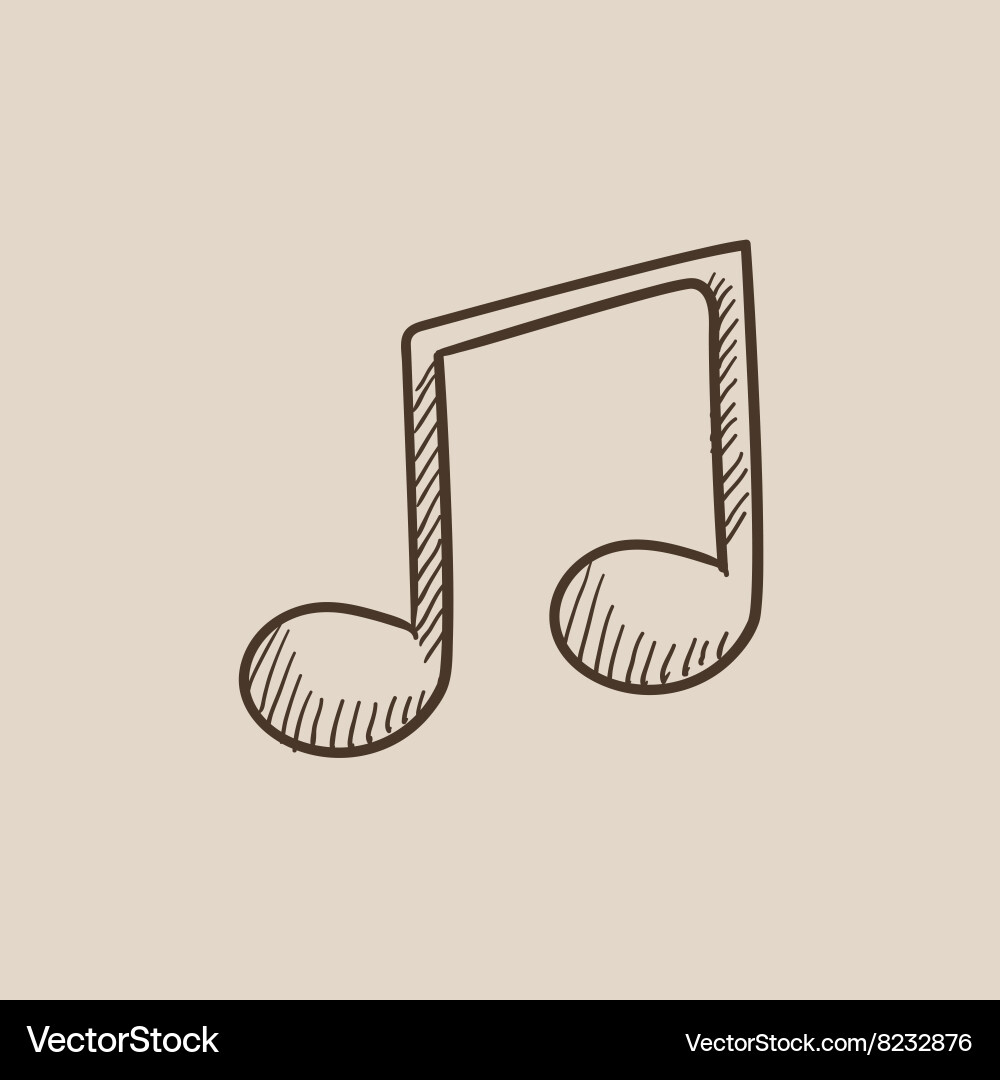 Music note sketch icon Royalty Free Vector Image