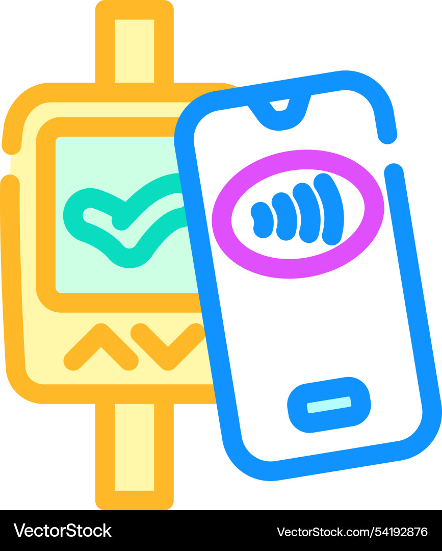 Nfc public transport color icon Royalty Free Vector Image