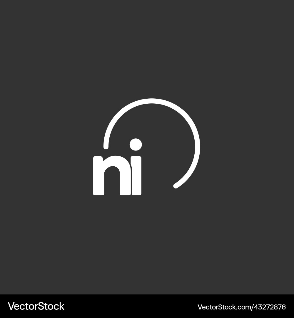 Ni initial logo with rounded circle Royalty Free Vector