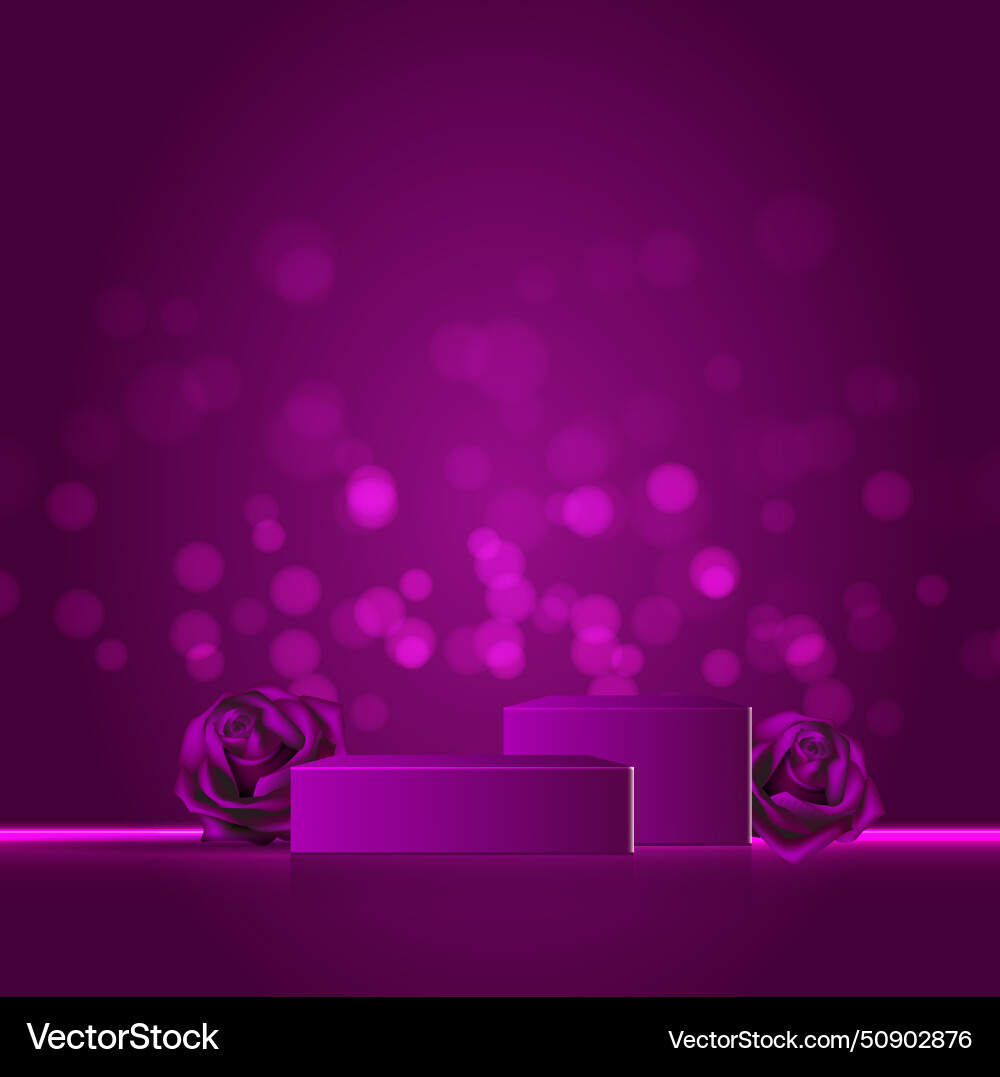 Rose flower product background realistic 3d with Vector Image