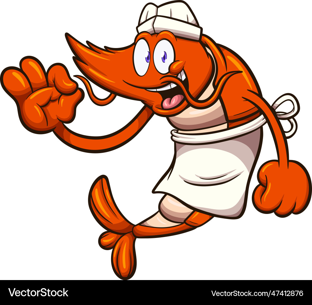Shrimp chef Royalty Free Vector Image - VectorStock