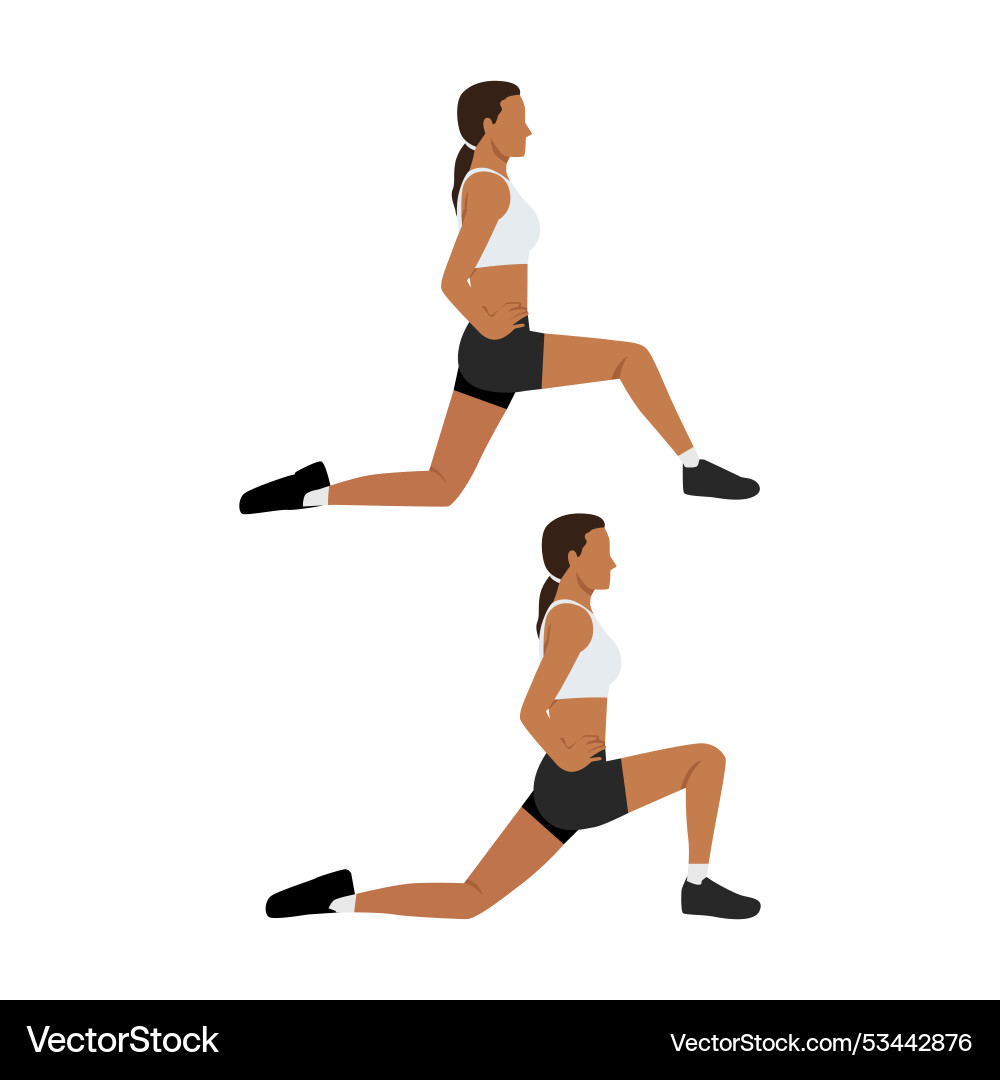 Young woman doing hip flexor stretch exercise Vector Image