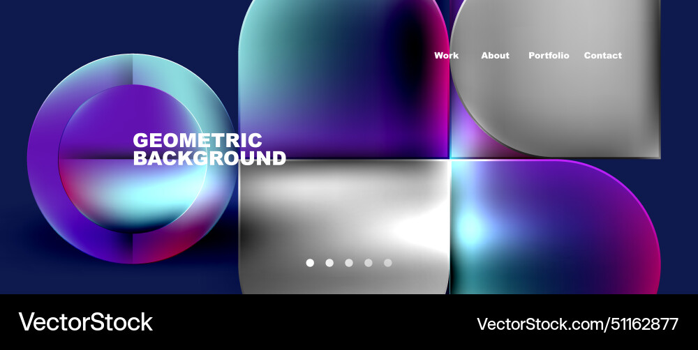 A geometric background with circles and squares Vector Image