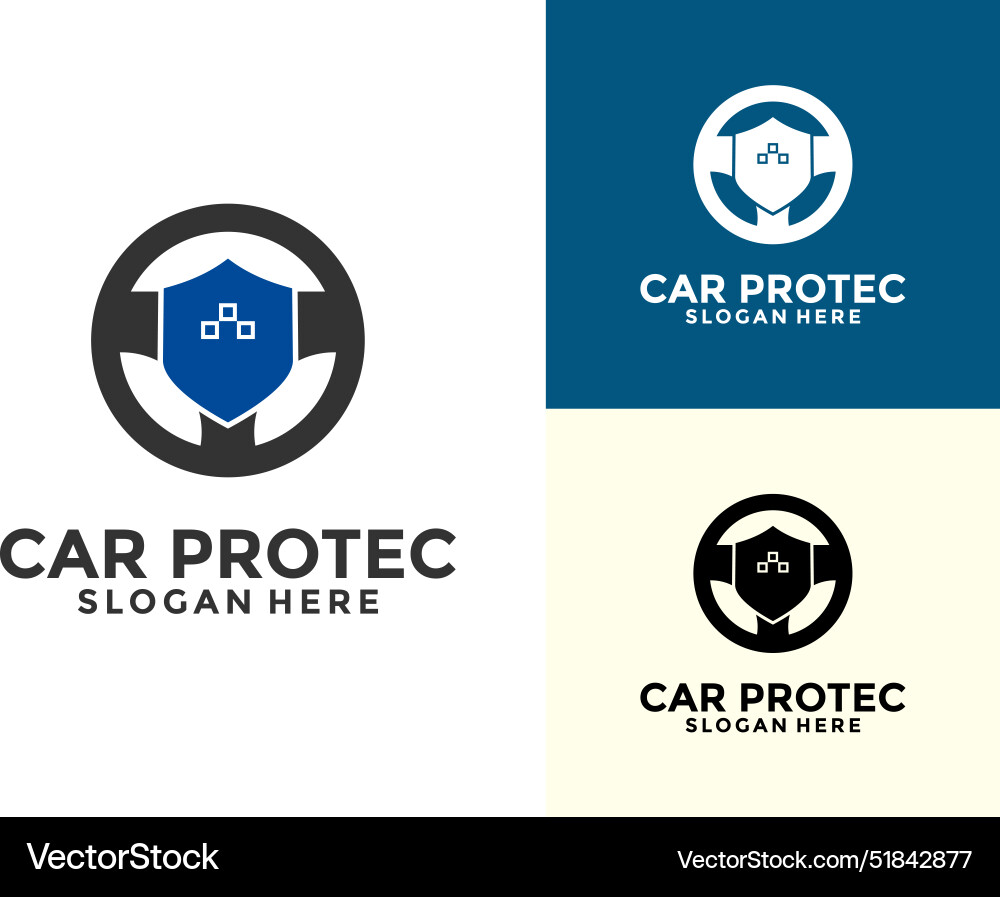 Car protection logo template simple design Vector Image