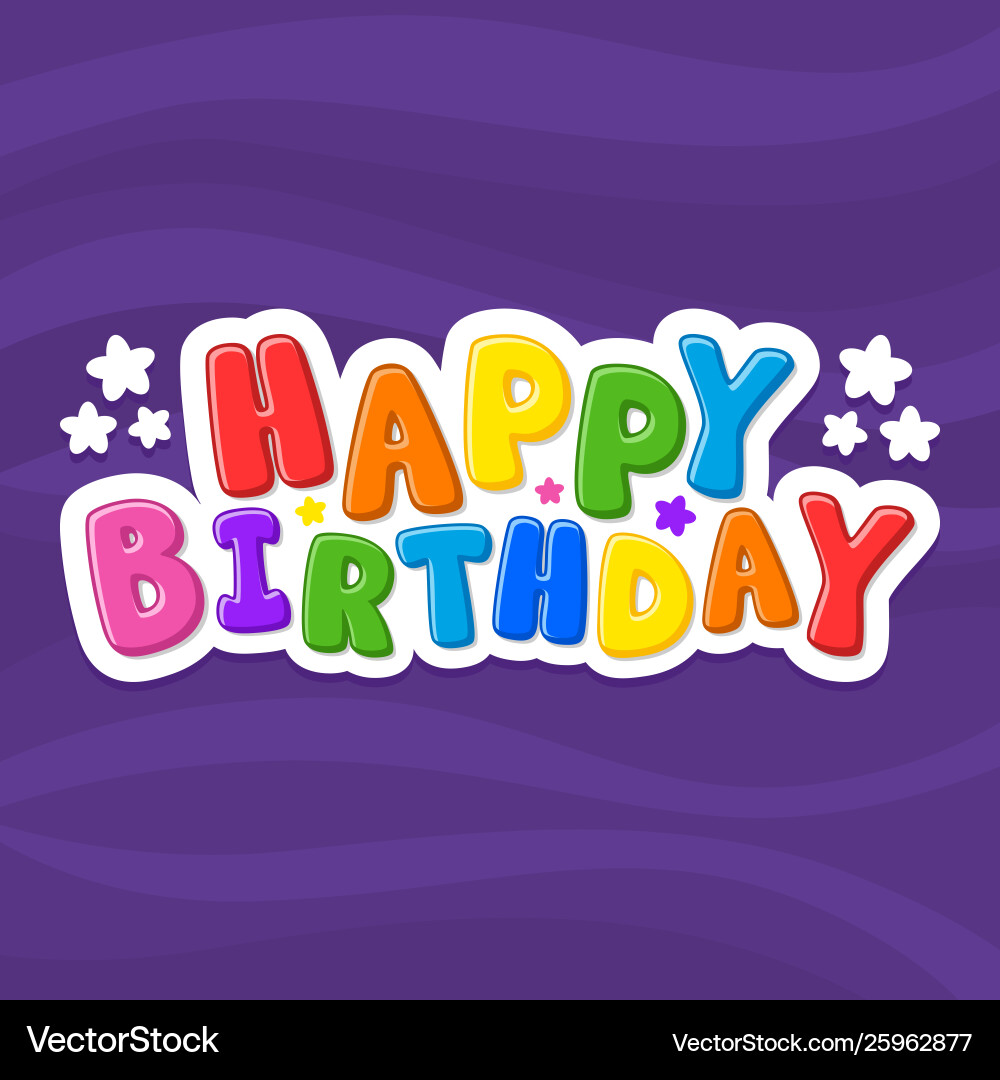 Cartoon letters happy birthday Royalty Free Vector Image