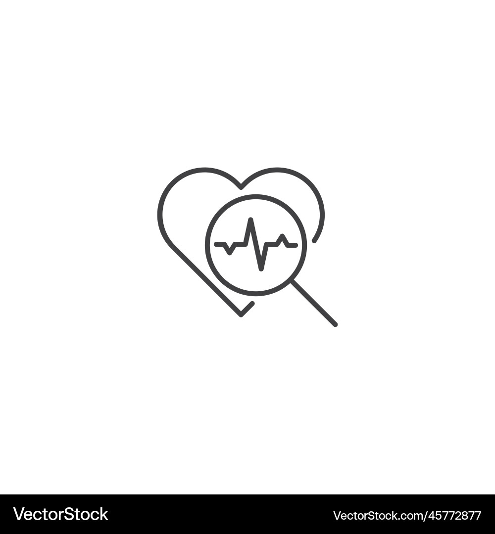 Checking heart beat healthy check icon Royalty Free Vector