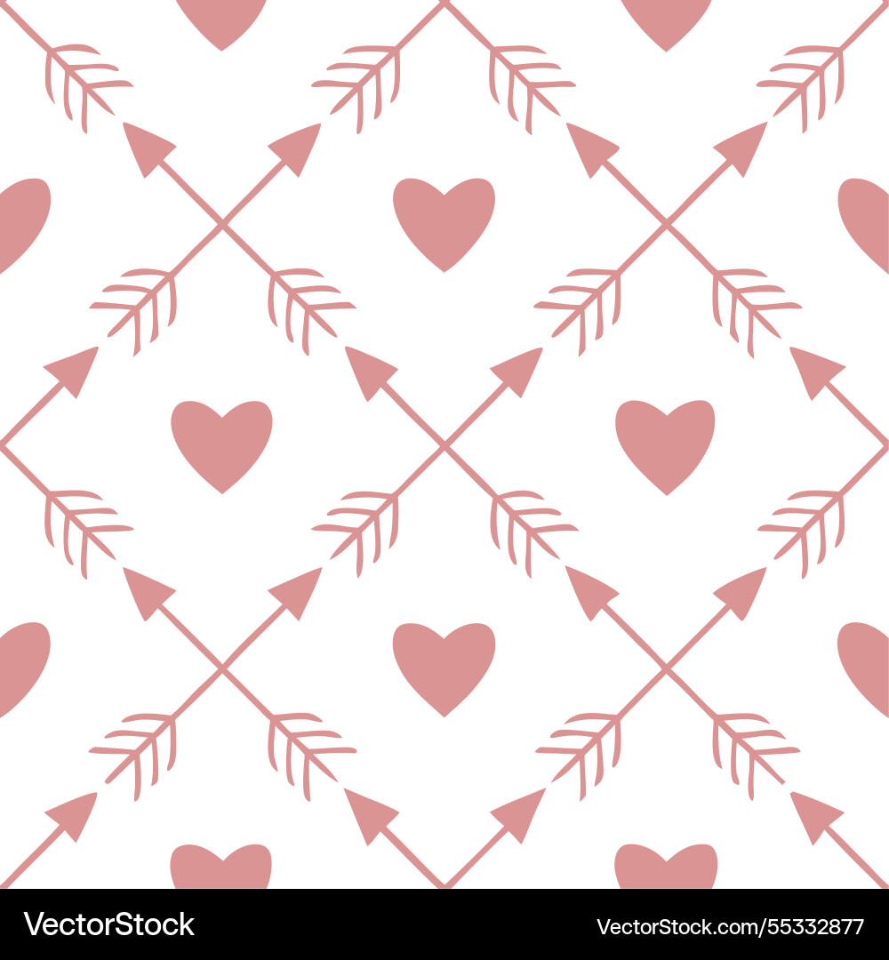 Cupid arrows seamless tile pattern with romantic Vector Image