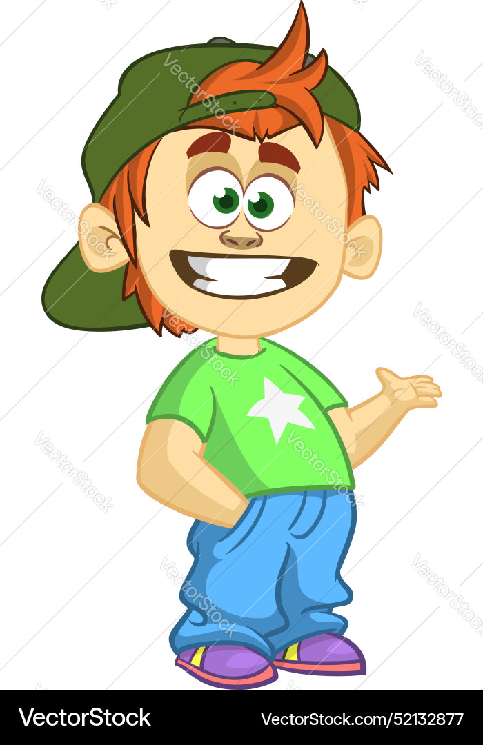 Cute little cartoon boy smiling expression Vector Image