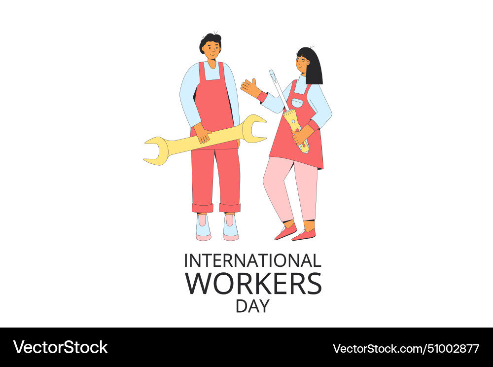 International workers day banner template two Vector Image
