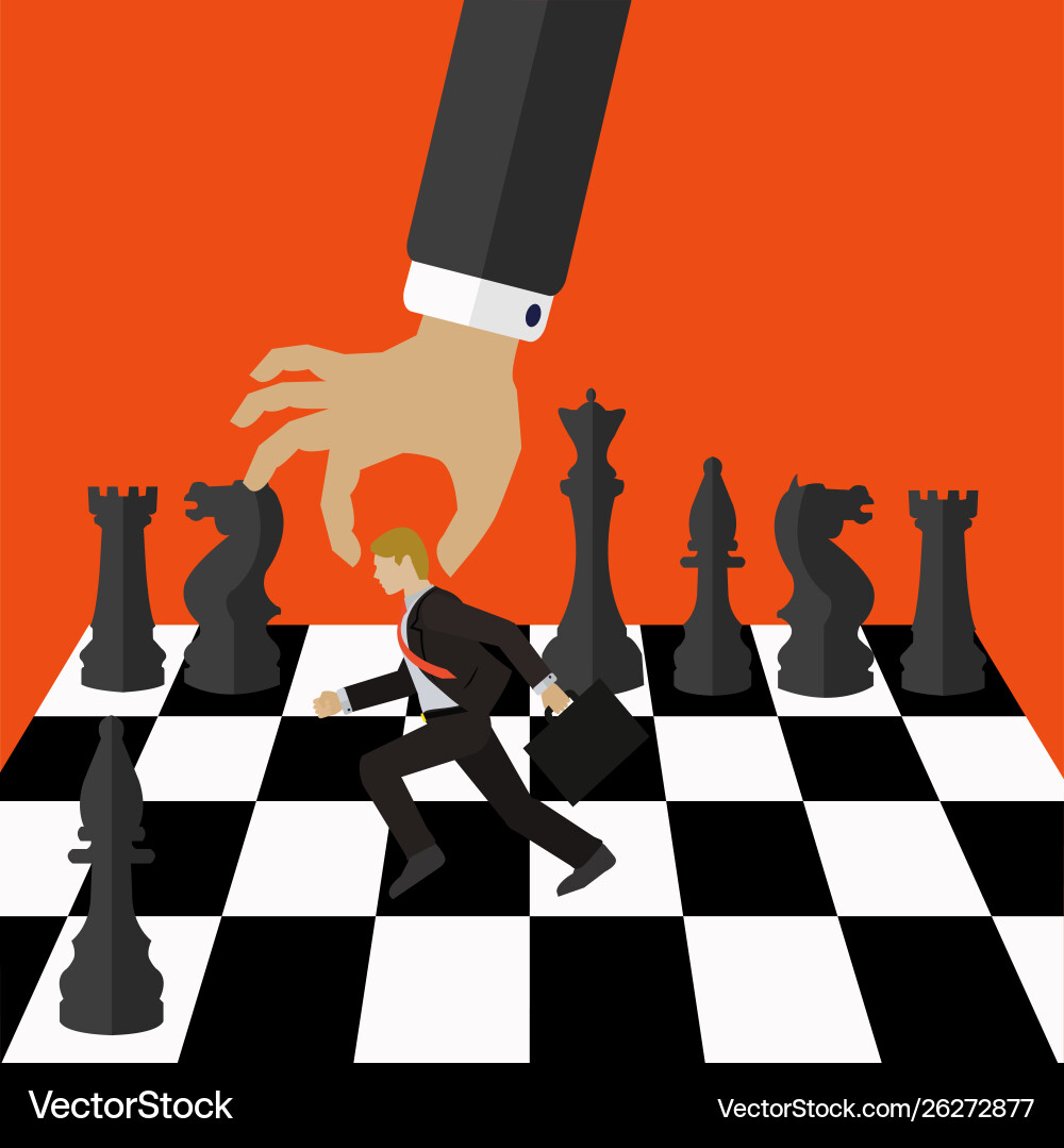 Management concept boss moving an employee Vector Image