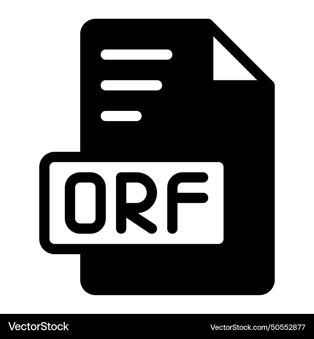 Orf icon glyph design image extension format file Vector Image Orf icon glyph design image extension format file Vector Image
