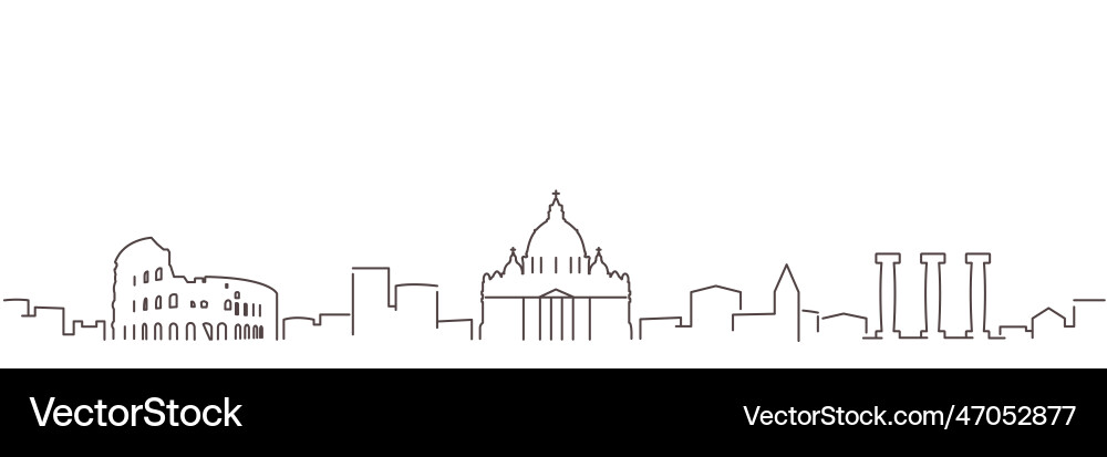 Rome dark line simple minimalist skyline Vector Image