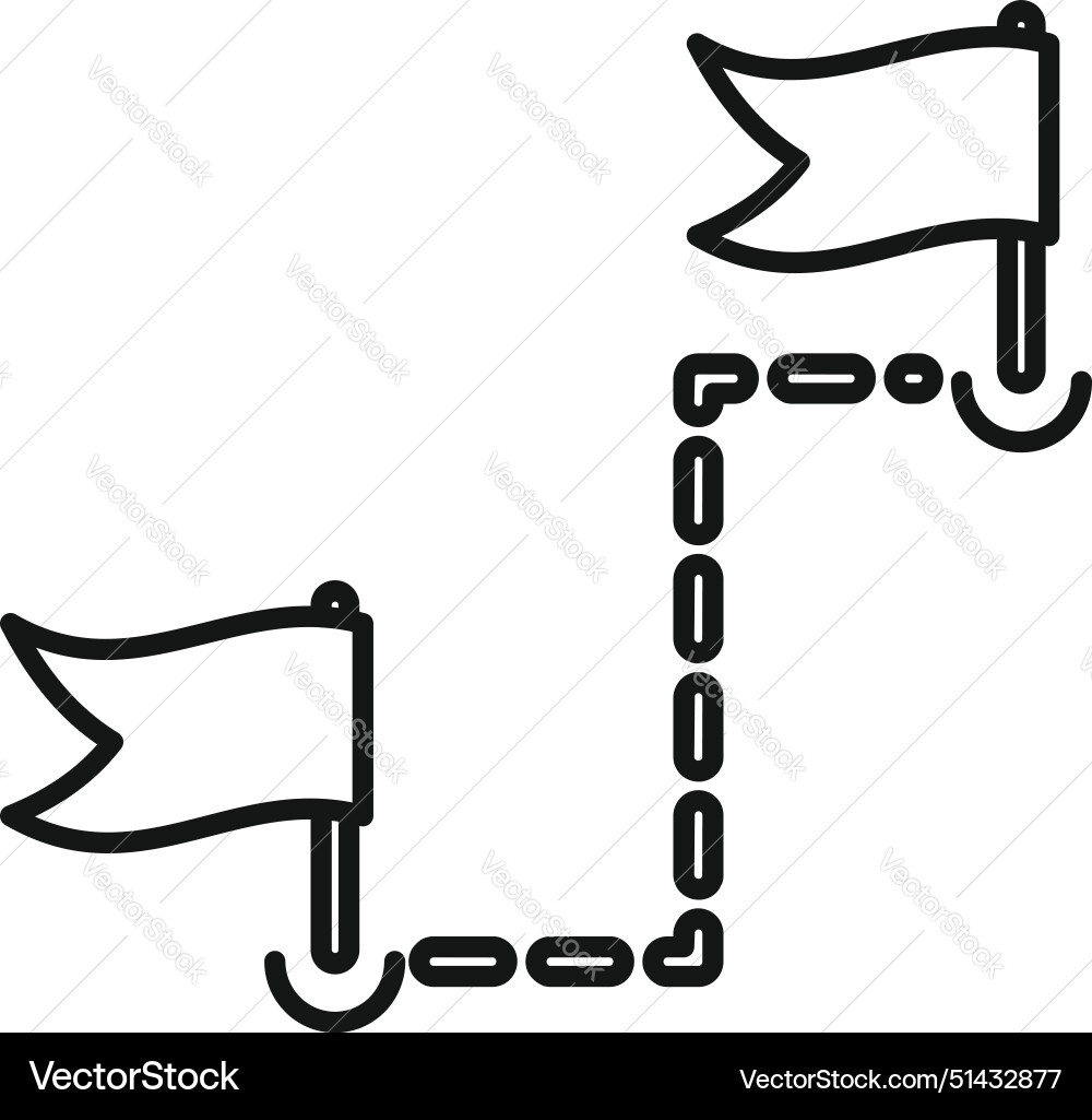 Route to success concept icon with flags Vector Image