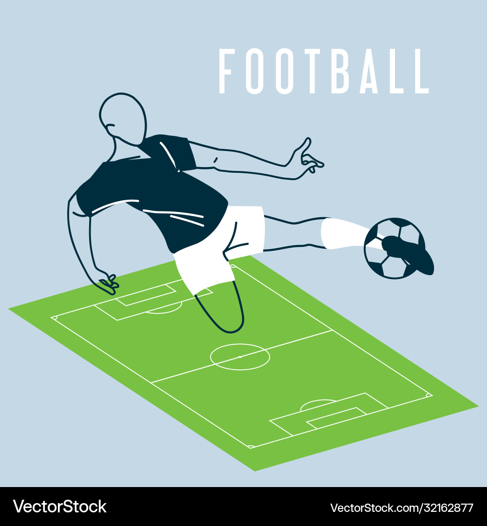 Soccer player with ball template Royalty Free Vector Image
