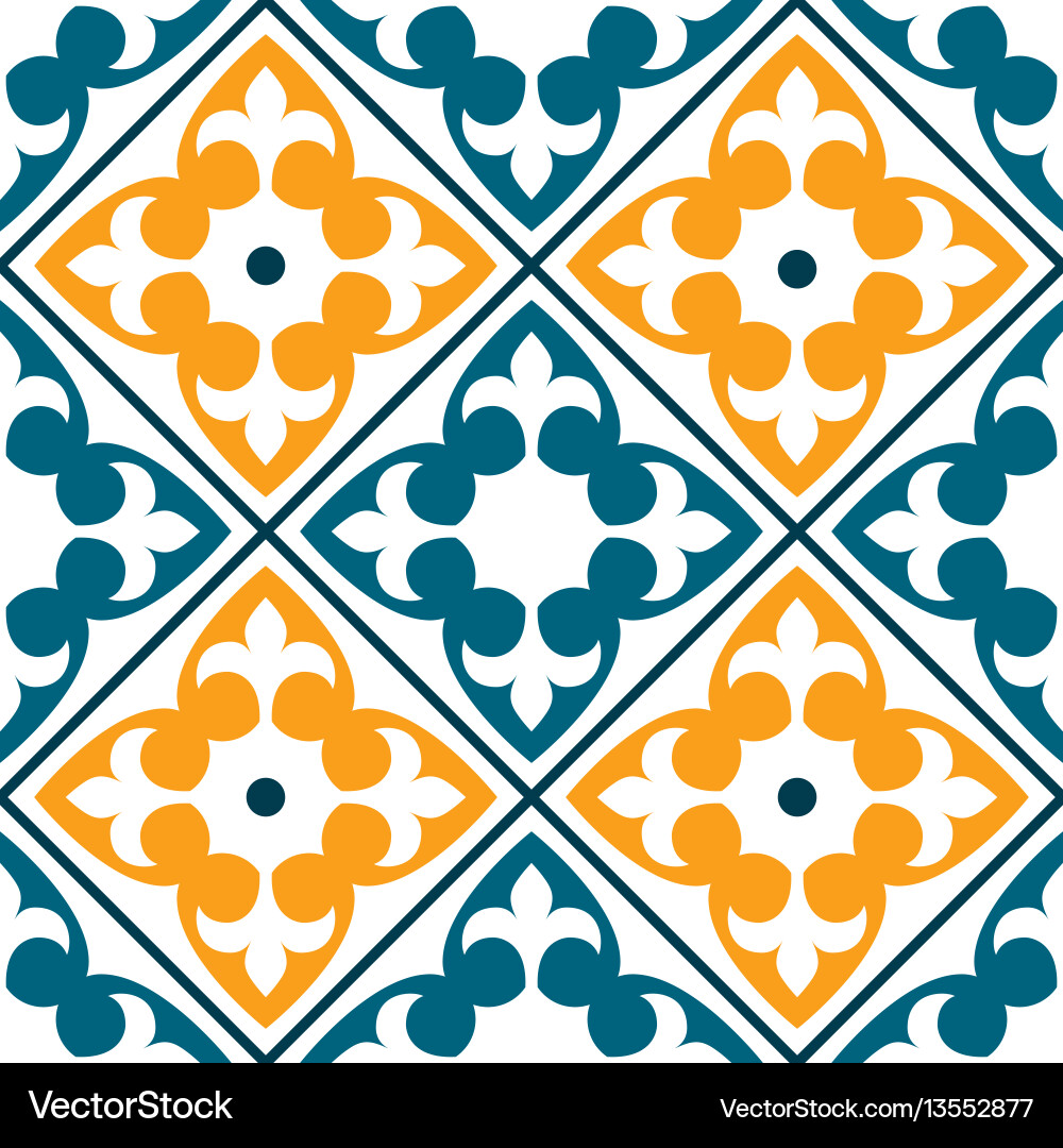 Spanish tile pattern portuguese or moroccan Vector Image