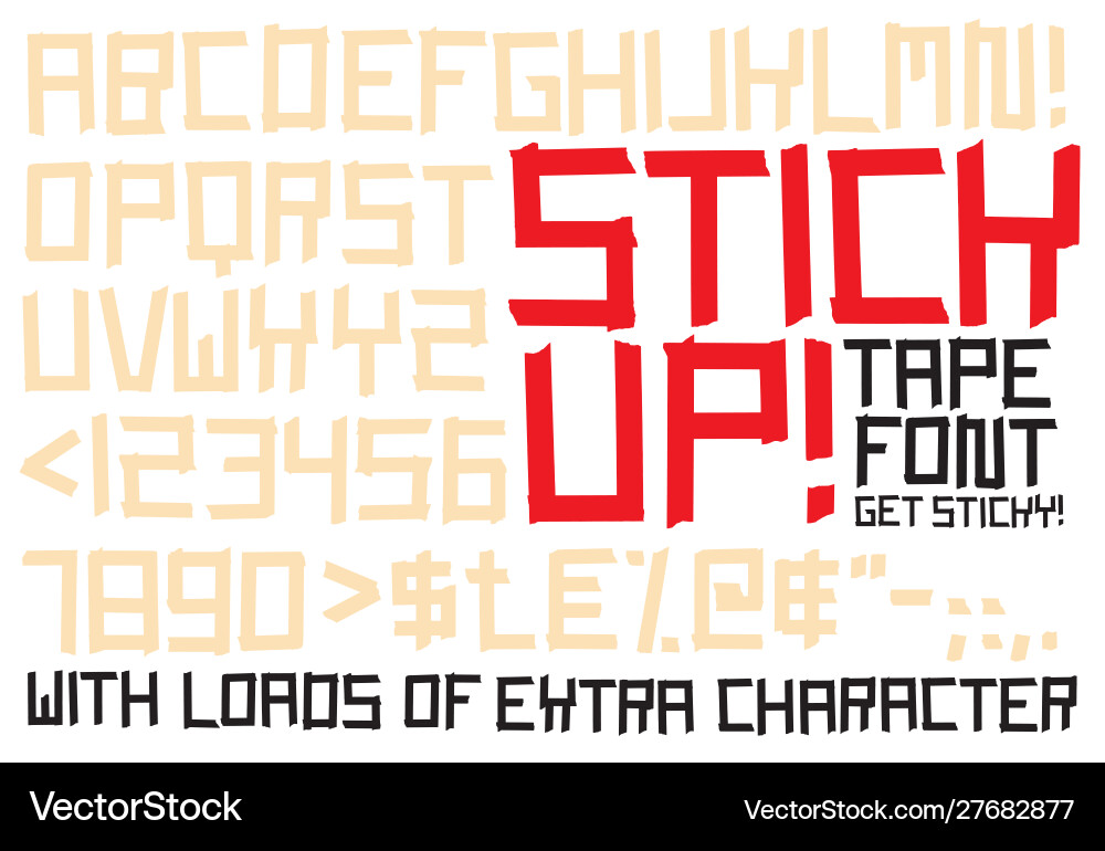 Tape-font-alphabet Royalty Free Vector Image - VectorStock