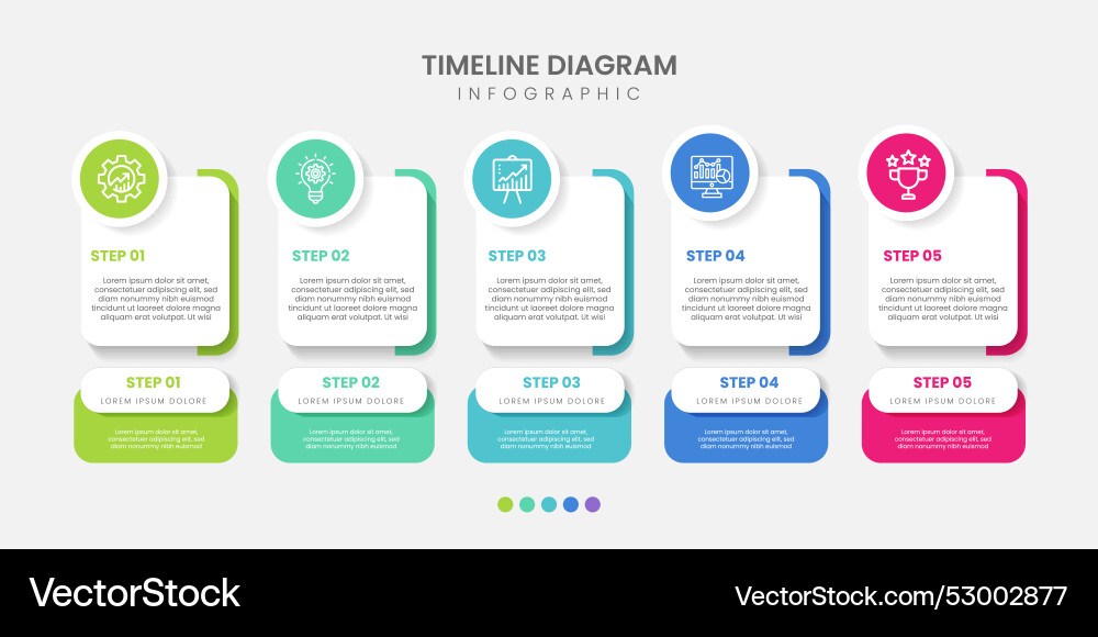 Timeline creator infographic template 5 step Vector Image