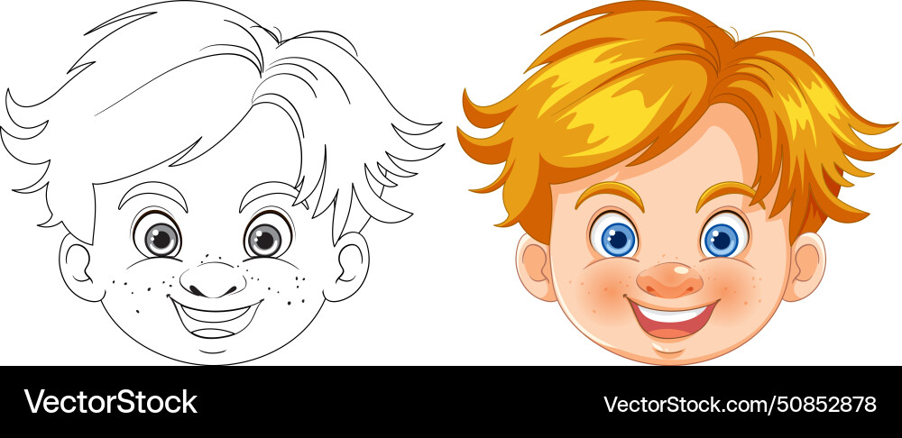 A happy young boys face Royalty Free Vector Image