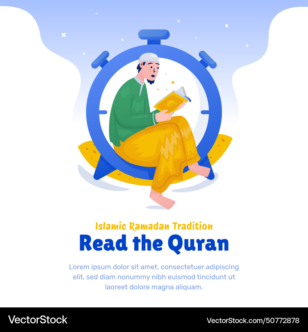 A muslim read quran Royalty Free Vector Image - VectorStock