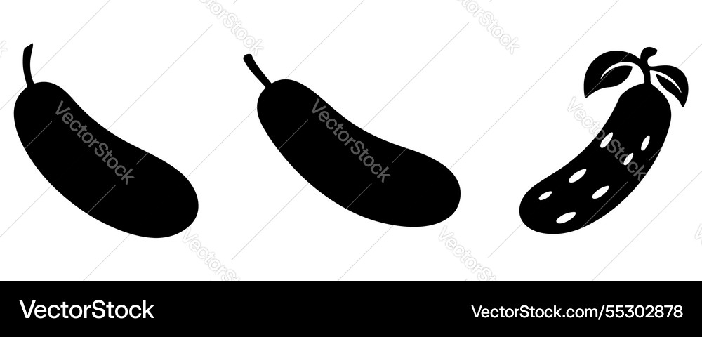Black cucumber silhouette design on white Vector Image