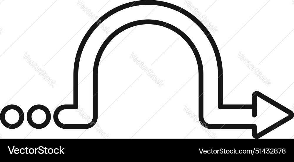Black line art undo arrow icon Royalty Free Vector Image