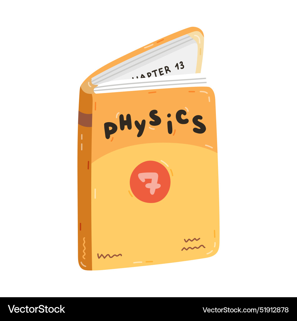 Cute open school textbook on physics for seven Vector Image