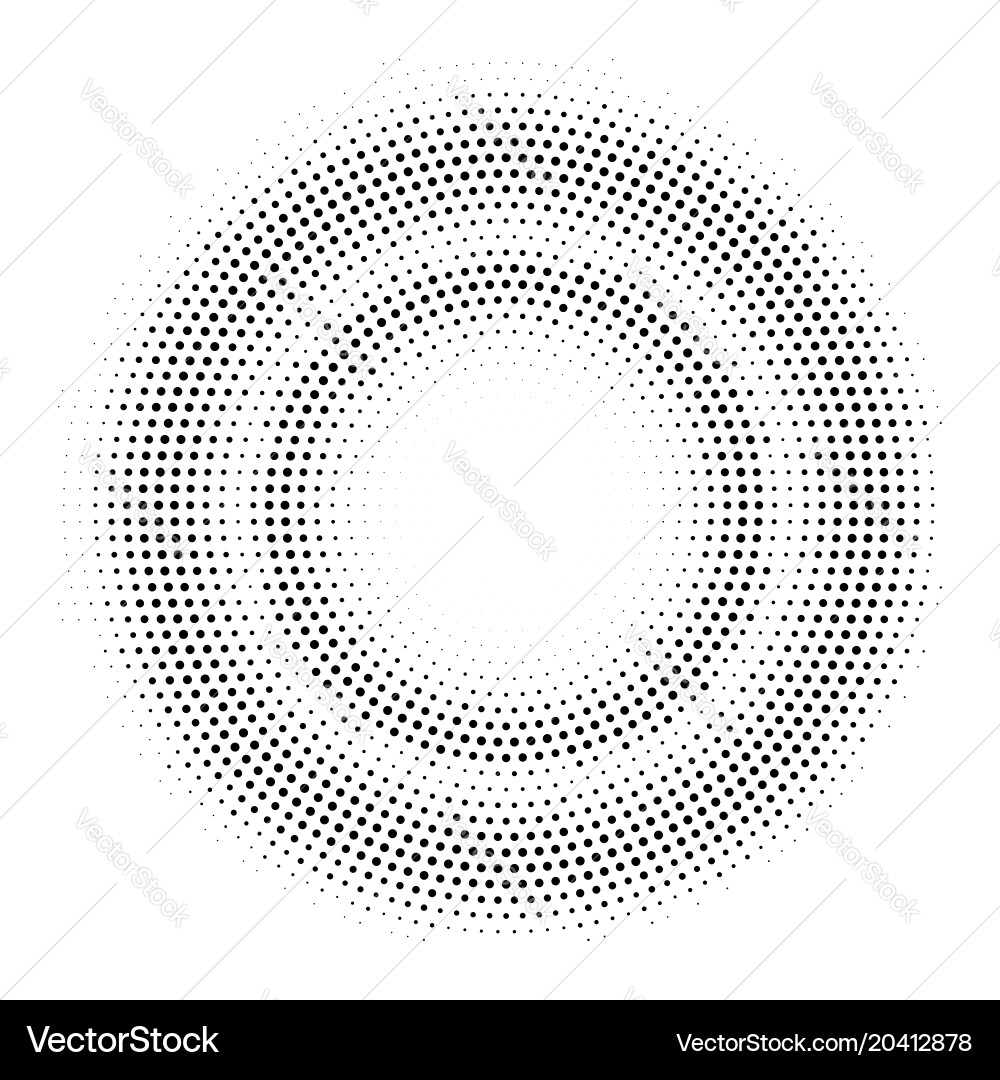 Halftone double circle frame template Royalty Free Vector