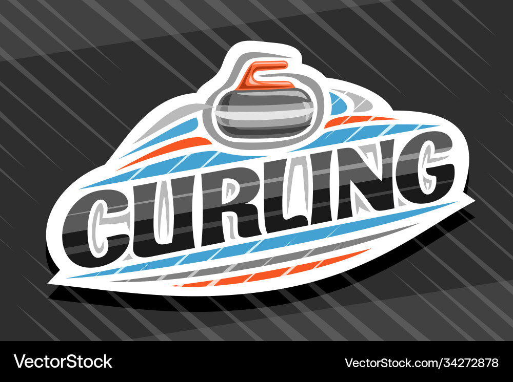 Logo for curling sport Royalty Free Vector Image